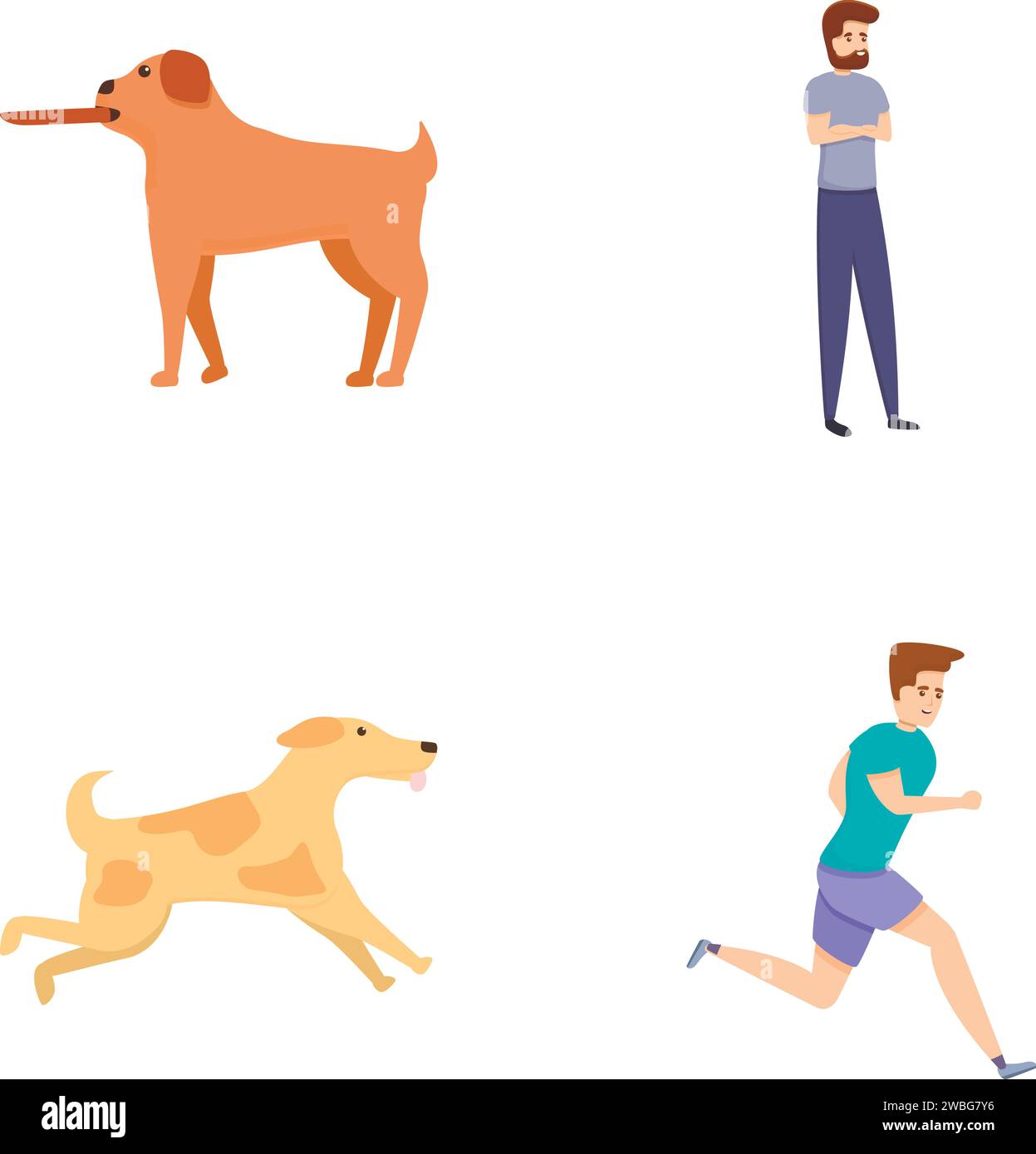 Animal handler and dog Stock Vector Images - Alamy