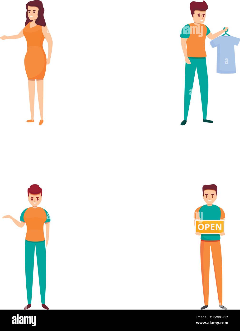 Dry Cleaning Icons Set Cartoon Vector Service Industry Worker Clothes