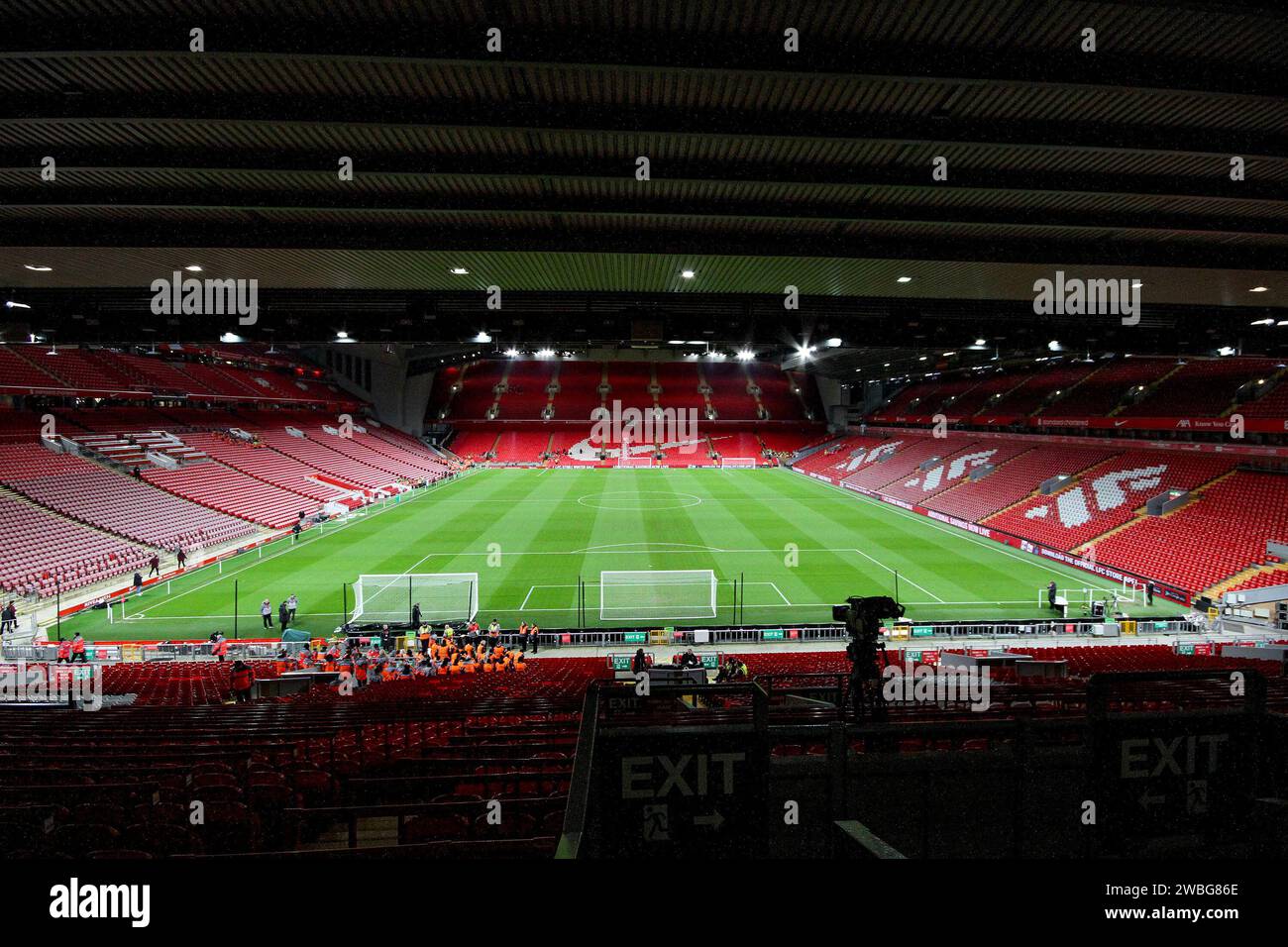 Liverpool, UK. 10th Jan, 2024. General view inside the Anfield stadium ...