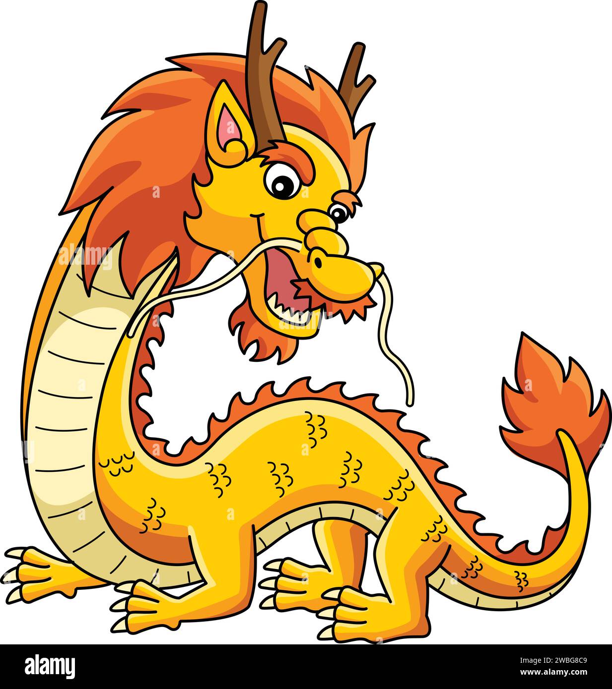 Year of the Dragon Standing Dragon Cartoon Clipart Stock Vector Image ...