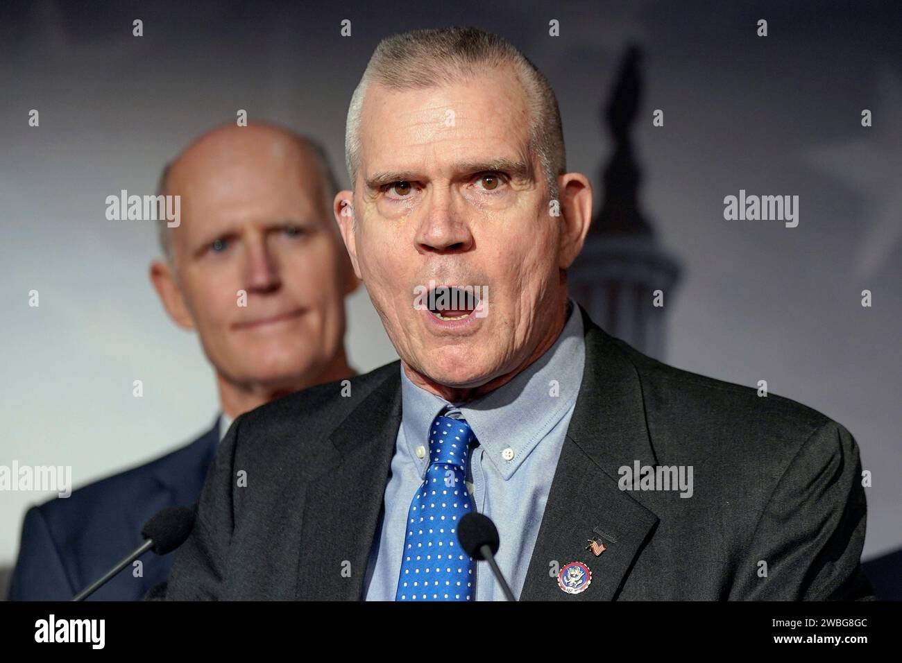 Rep. Matt Rosendale, R-Mont., right, speaks during a news conference on ...