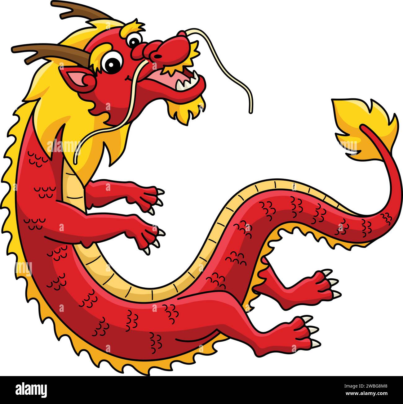 Year of the Dragon Happy Dragon Cartoon Clipart Stock Vector Image ...