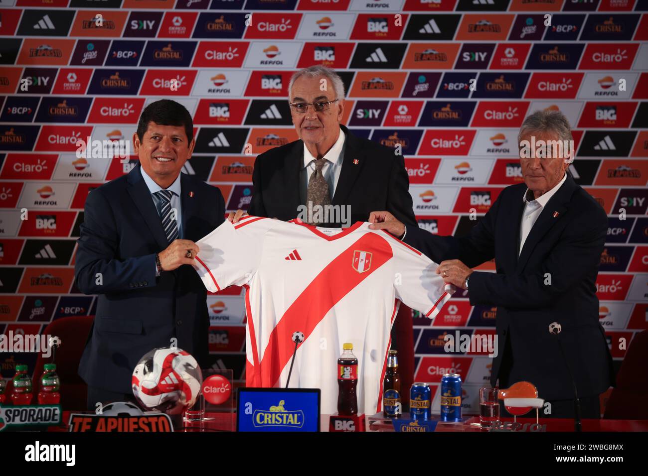 Lima, Peru. 10th Jan, 2024. Peru's soccer federation president Agustin ...
