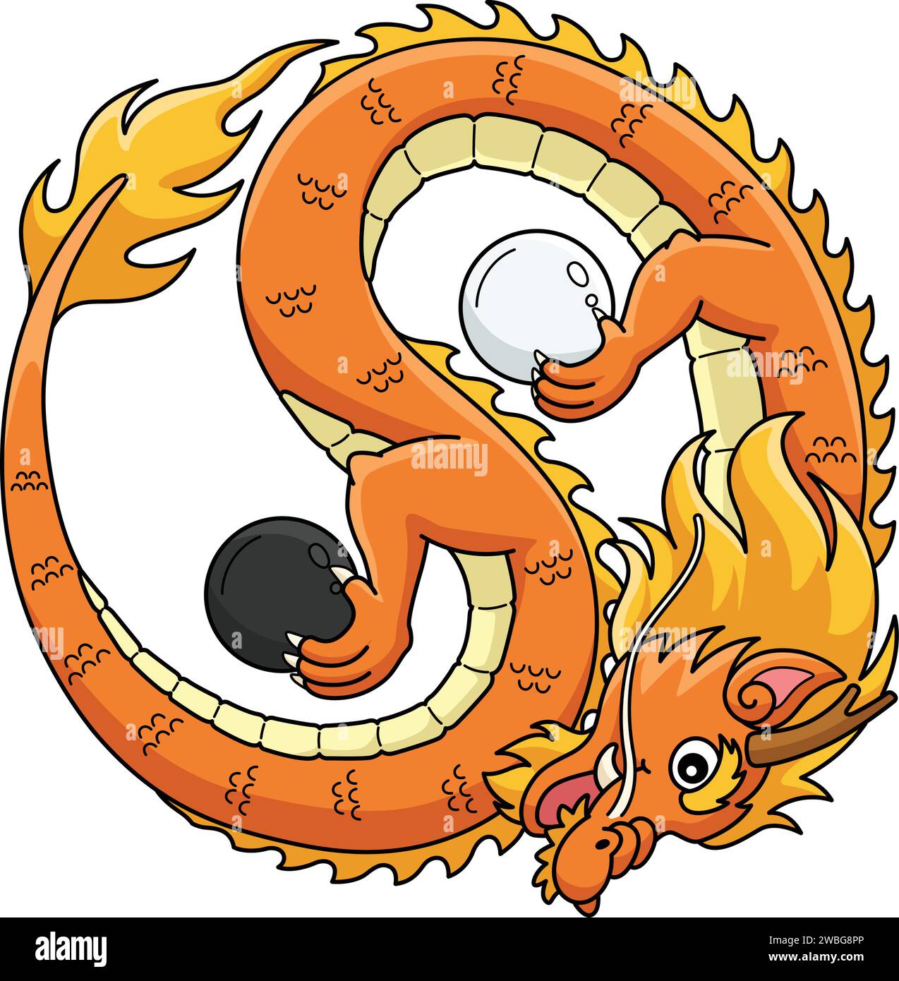 Year of the Dragon Yin Yang Cartoon Clipart Stock Vector Image & Art ...