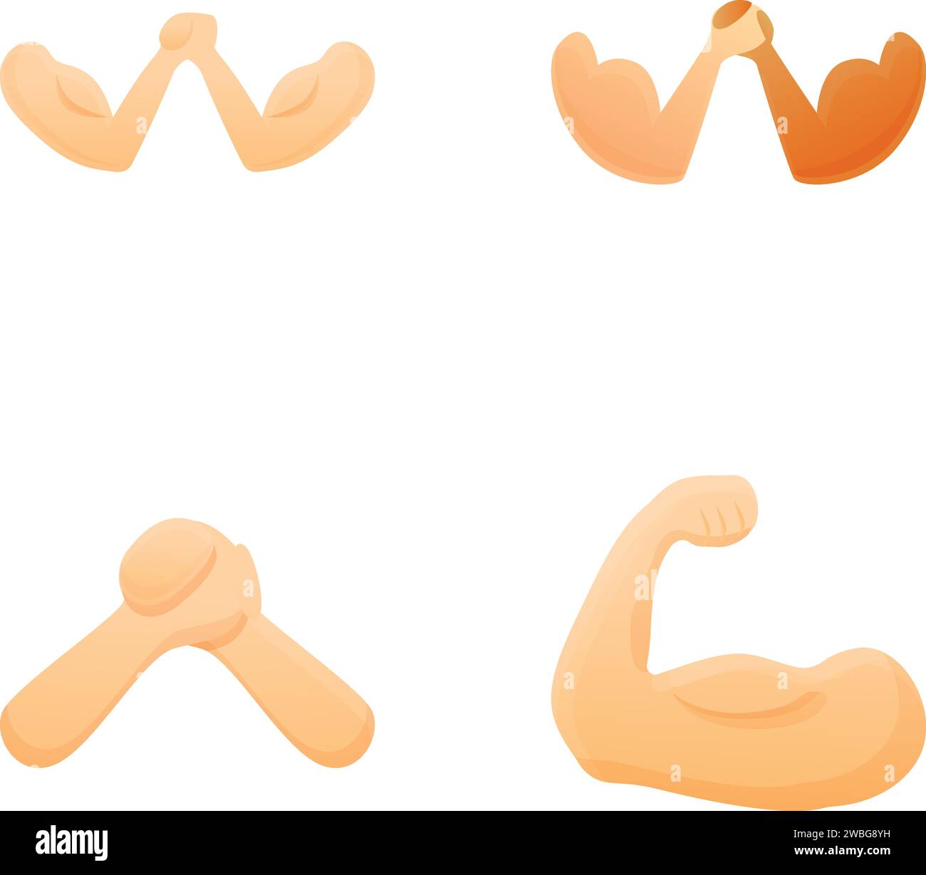 Arm wrestling icons set cartoon vector. Two men in arm wrestling battle ...