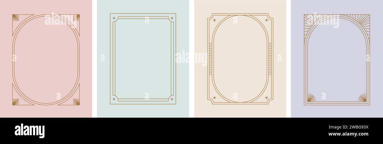 Art Deco frames minimalist collection. Elegant luxury borders and ...
