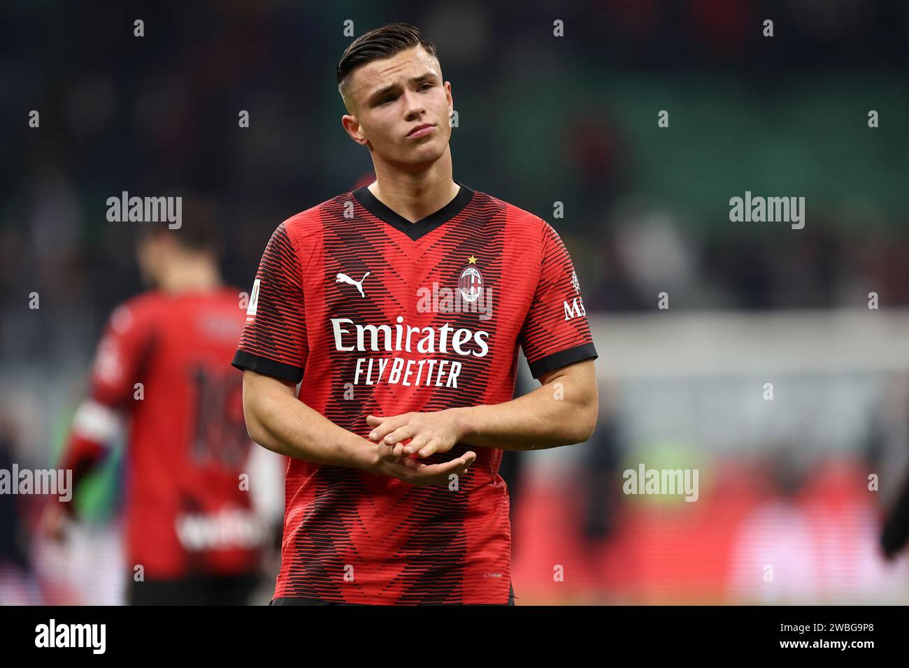 Milano, Italy. 10th Jan, 2024. Jan-Carlo Simic of Ac Milan looks ...