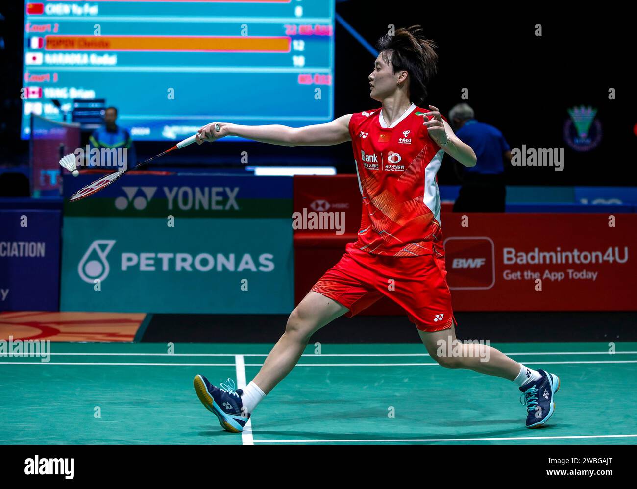 Kuala Lumpur, Malaysia. 10th Jan, 2024. Chen Yu Fei of China plays ...