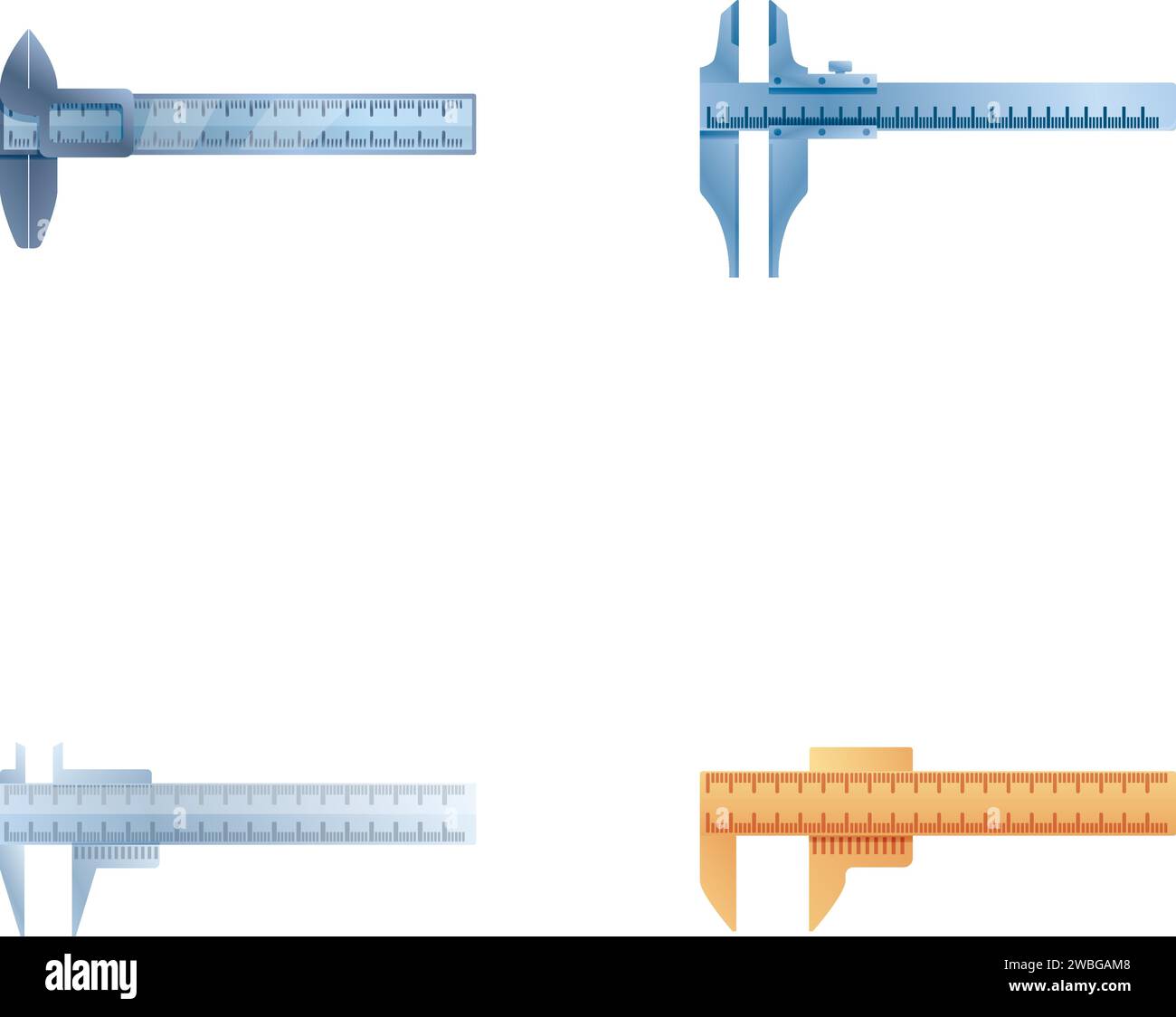 Caliper icons set cartoon vector. Various mechanical caliper ...