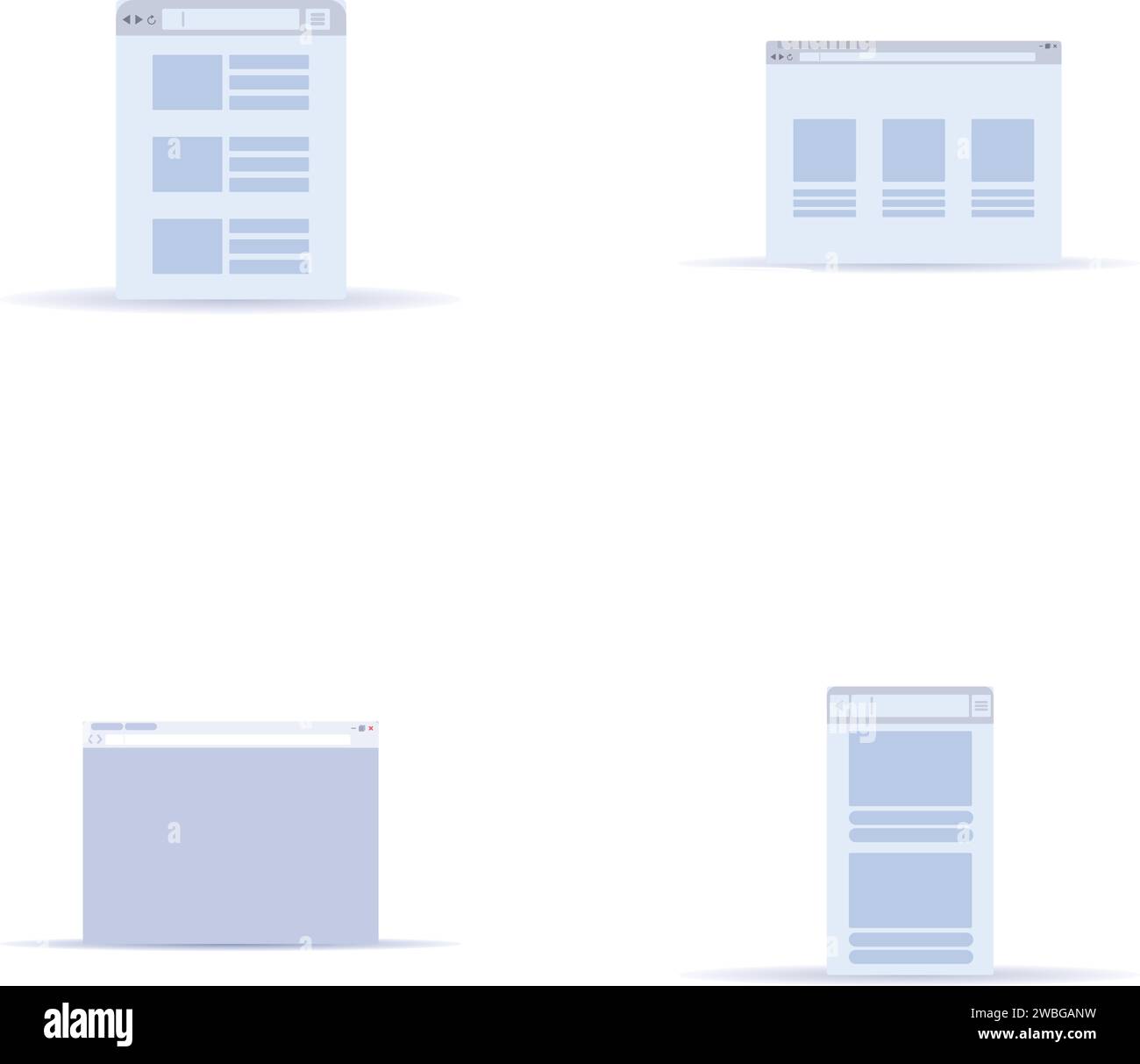 Search bar icons set cartoon vector. Search engine web browser window ...