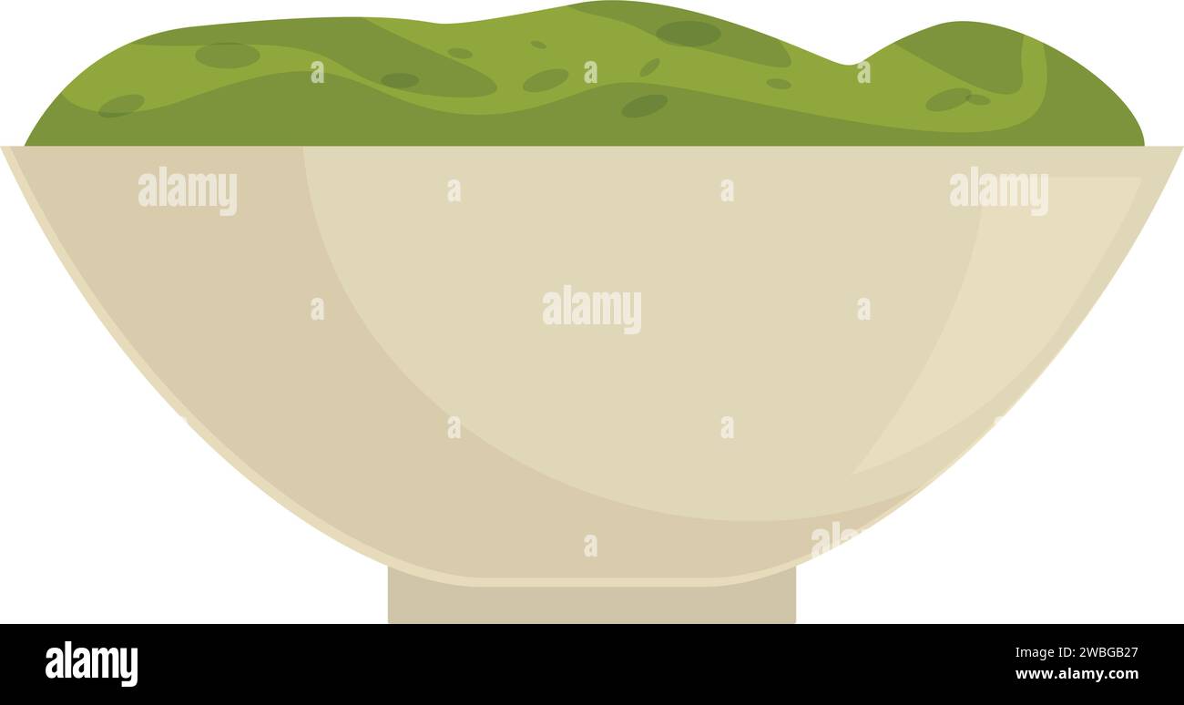 Pesto bowl food icon cartoon vector. Salad plant. Glass pot cup Stock ...