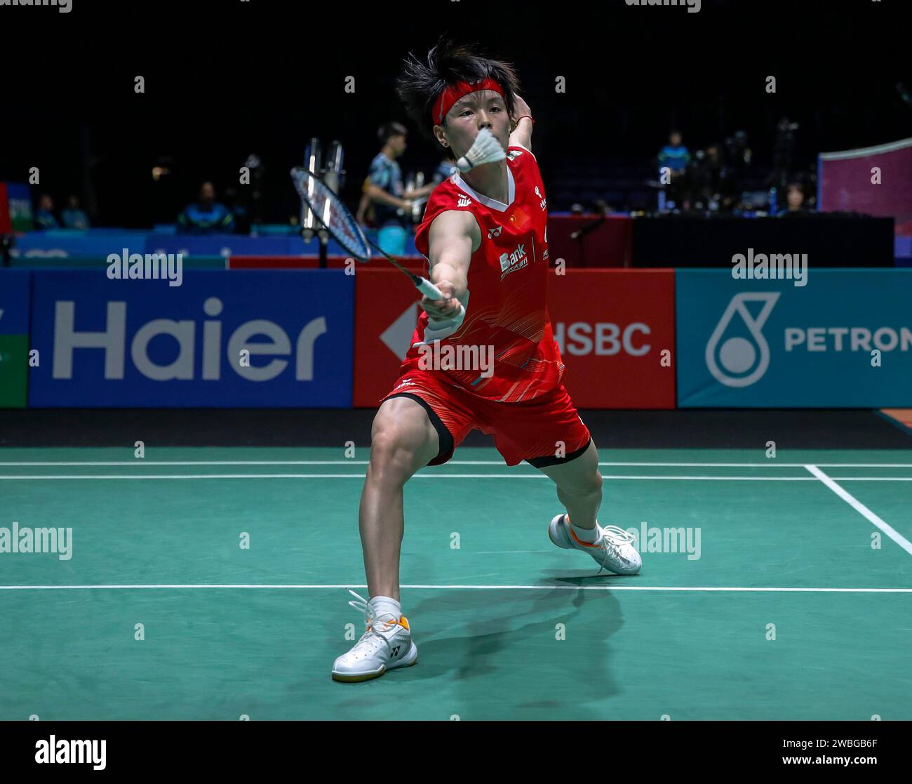 Kuala Lumpur, Malaysia. 10th Jan, 2024. Wang Zhi Yi of China plays against Pornpawee Chochuwong ...