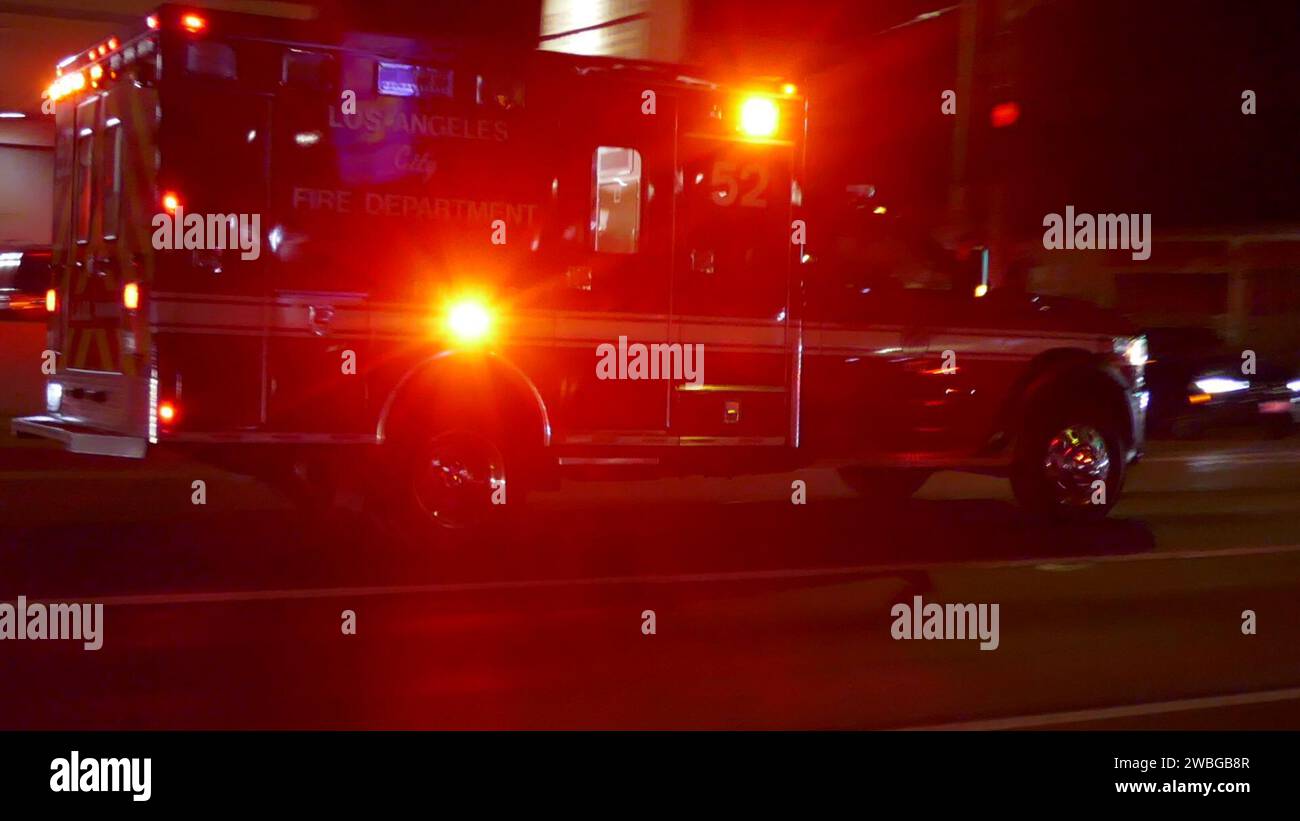Los Angeles, California, USA 9th January 2024 Ambulance on January 9 ...