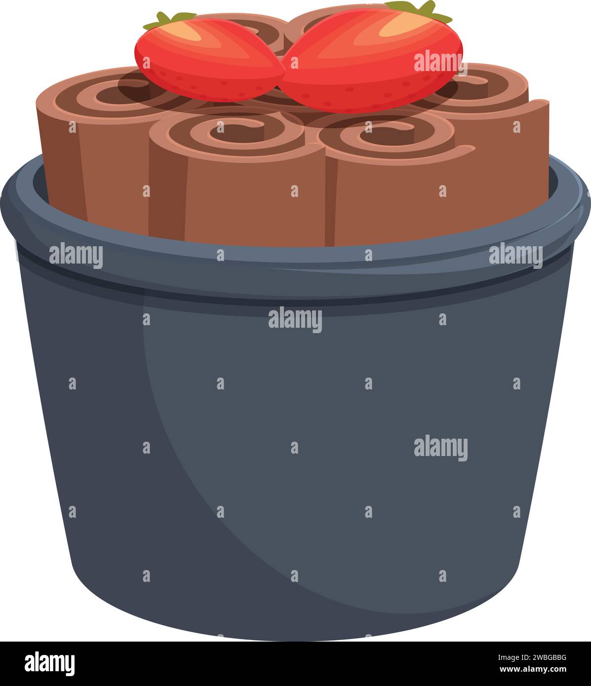 Chocolate ice cream roll icon cartoon vector. Fried food dish. Candy ...