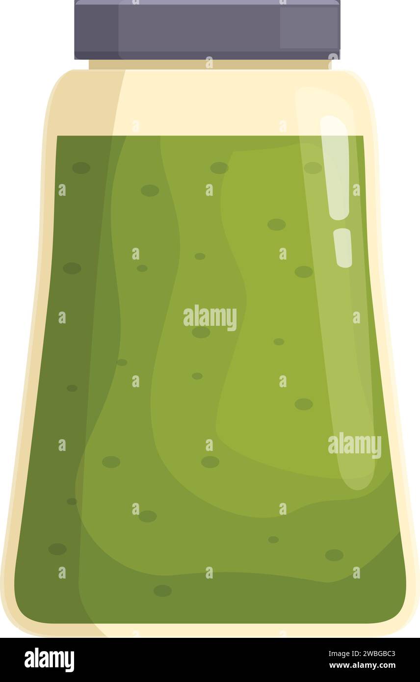 Pasta green condiment icon cartoon vector. Cook culinary. Glass pot cup ...
