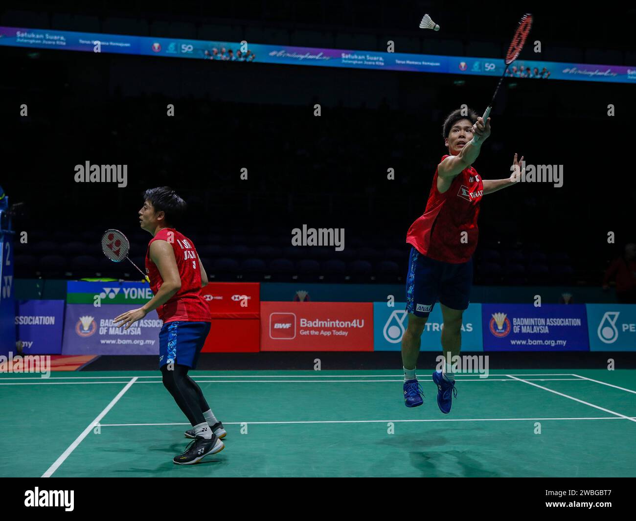 Kuala Lumpur, Malaysia. 10th Jan, 2024. Akira Koga (L) and Taichi Saito ...