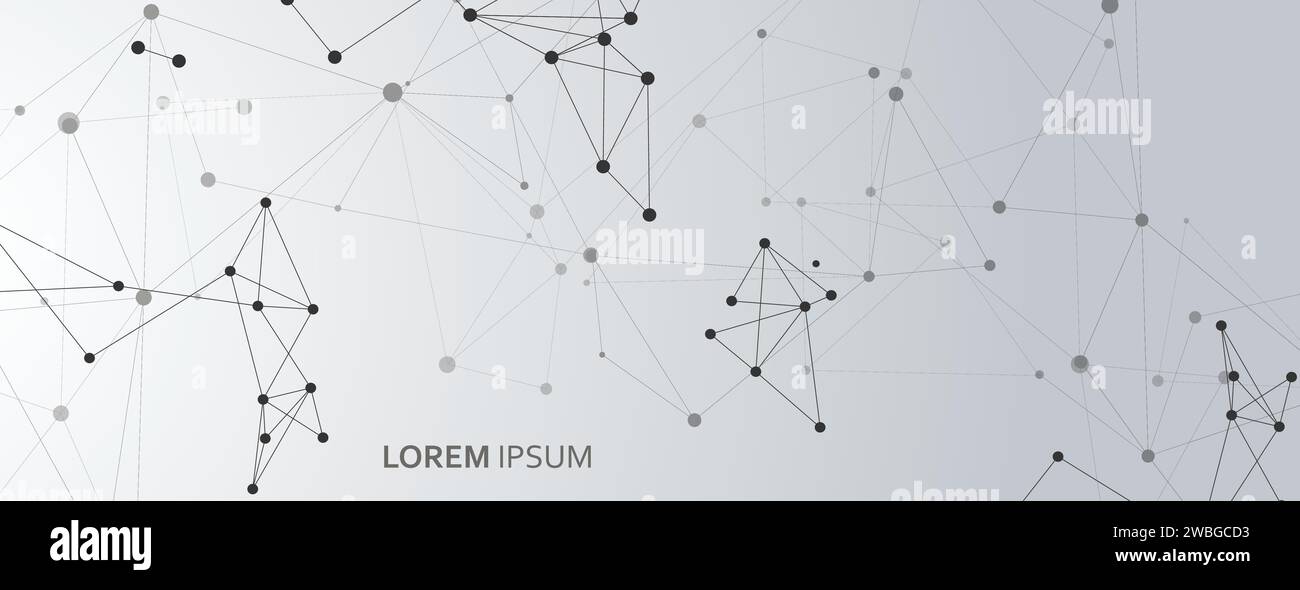 Vector Connect Lines And Dots Banner Template For Technology Modern Network Background Stock
