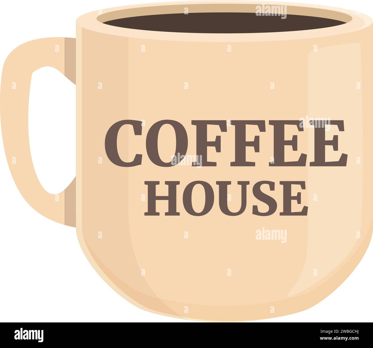 Coffee house cup icon cartoon vector. Street cafeteria. Store front ...