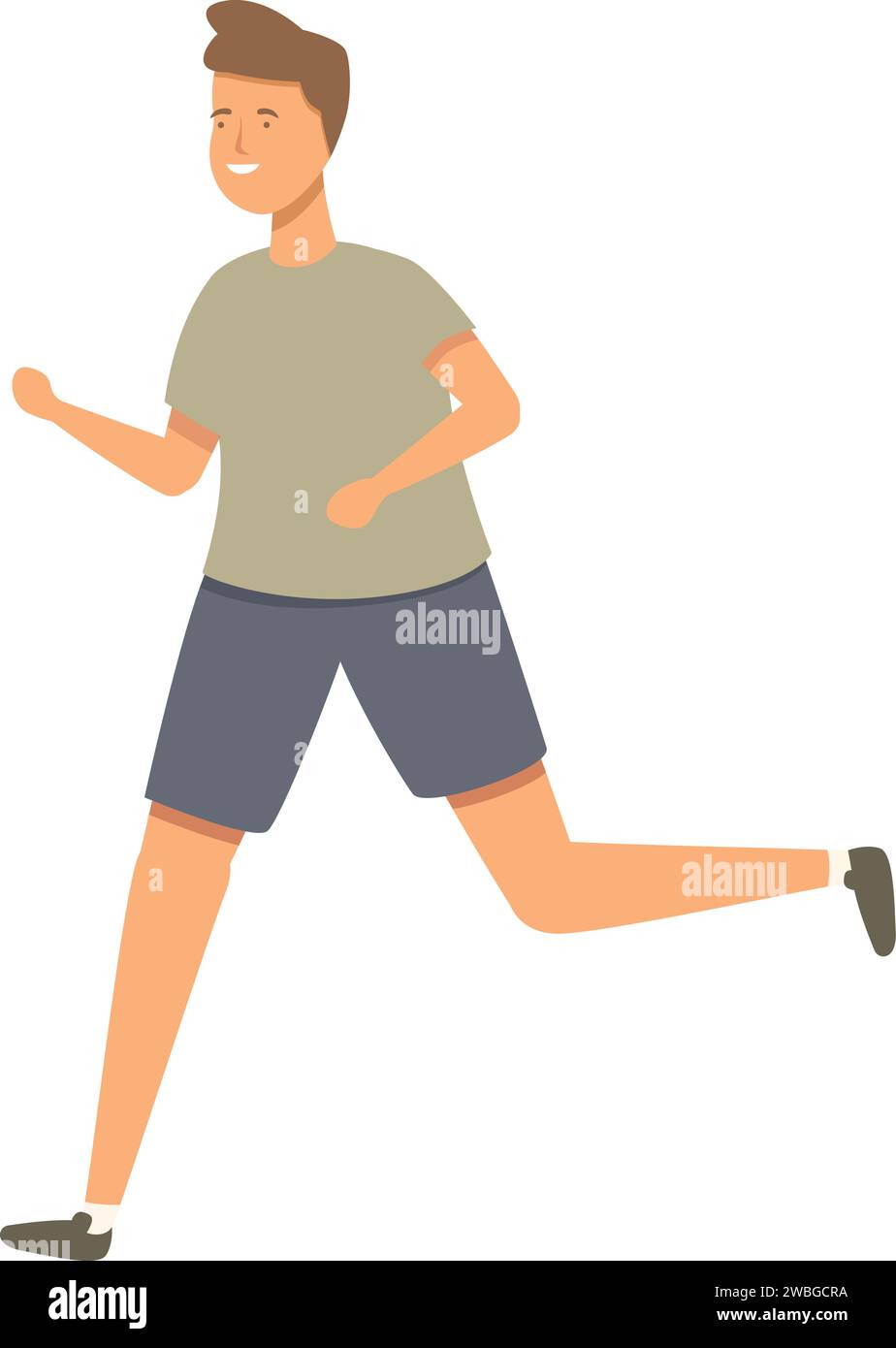 School active run icon cartoon vector. Sport boy. Trainer body gym ...
