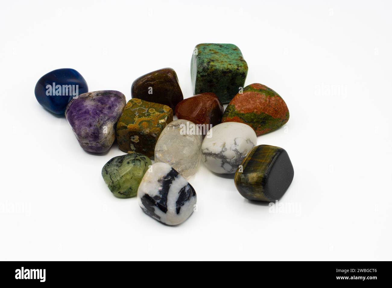 Beautiful crystals on white background Stock Photo - Alamy