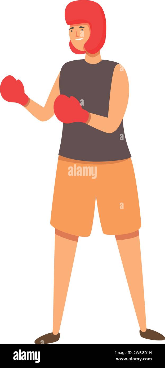 Training boxer boy icon cartoon vector. Motion sport. Healthy gym play ...