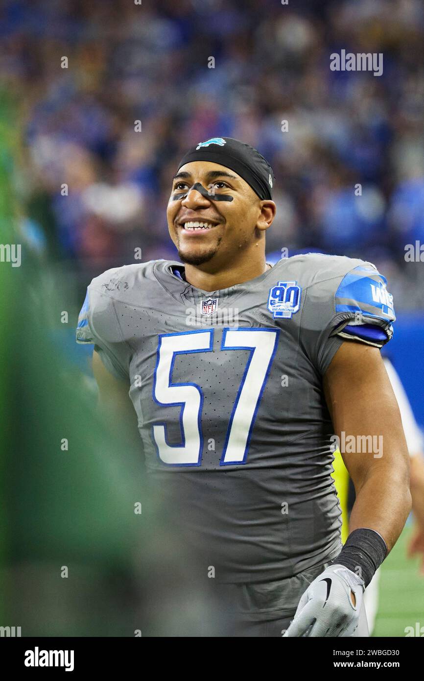 Detroit Lions linebacker Anthony Pittman (57) on the sideline against ...