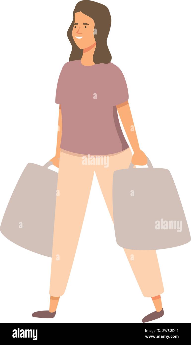 After school teacher shopping icon cartoon vector. Happy smile. Motion ...