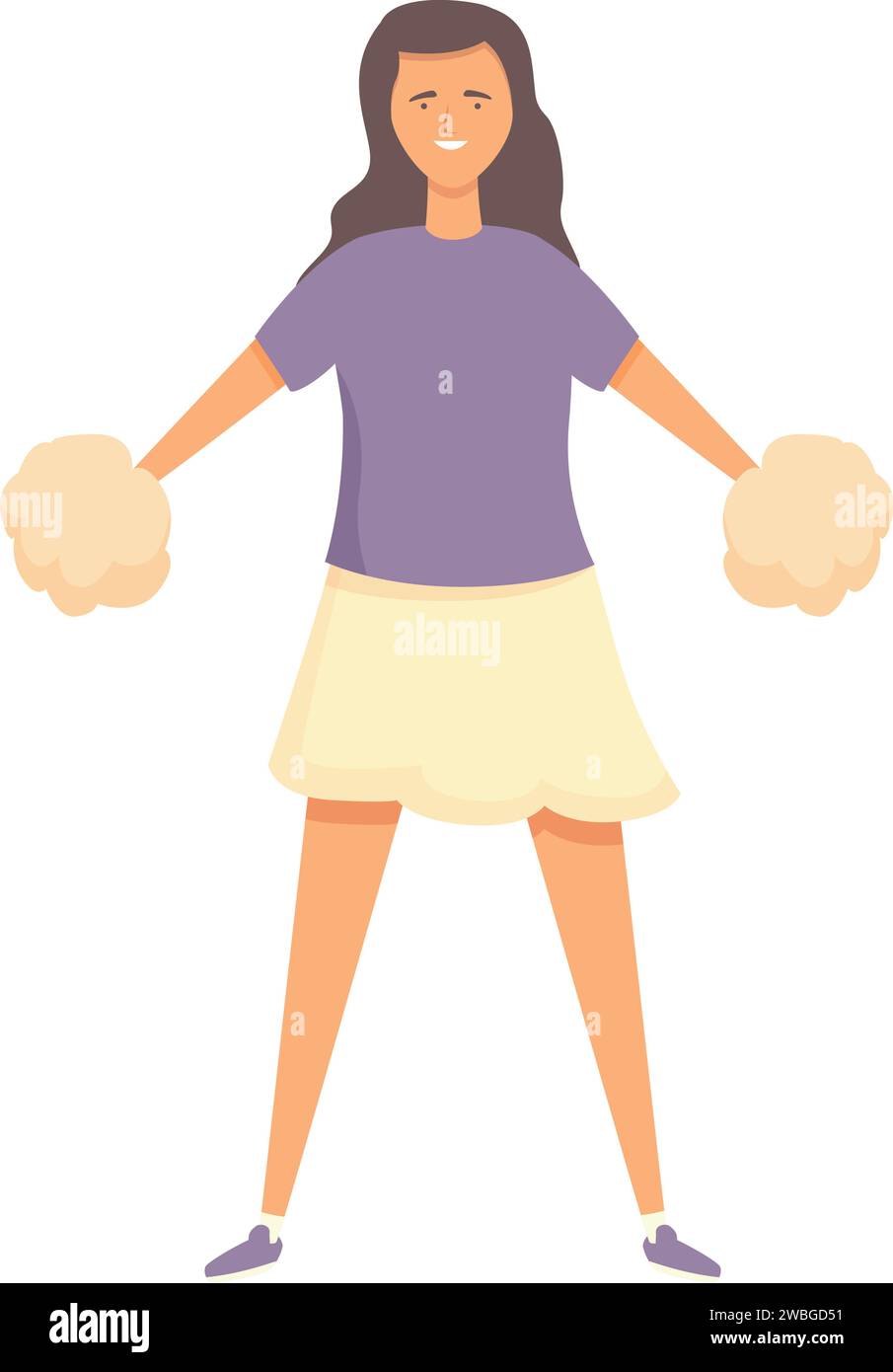 Girl team support icon cartoon vector. Gym exercise. Sport healthy ...