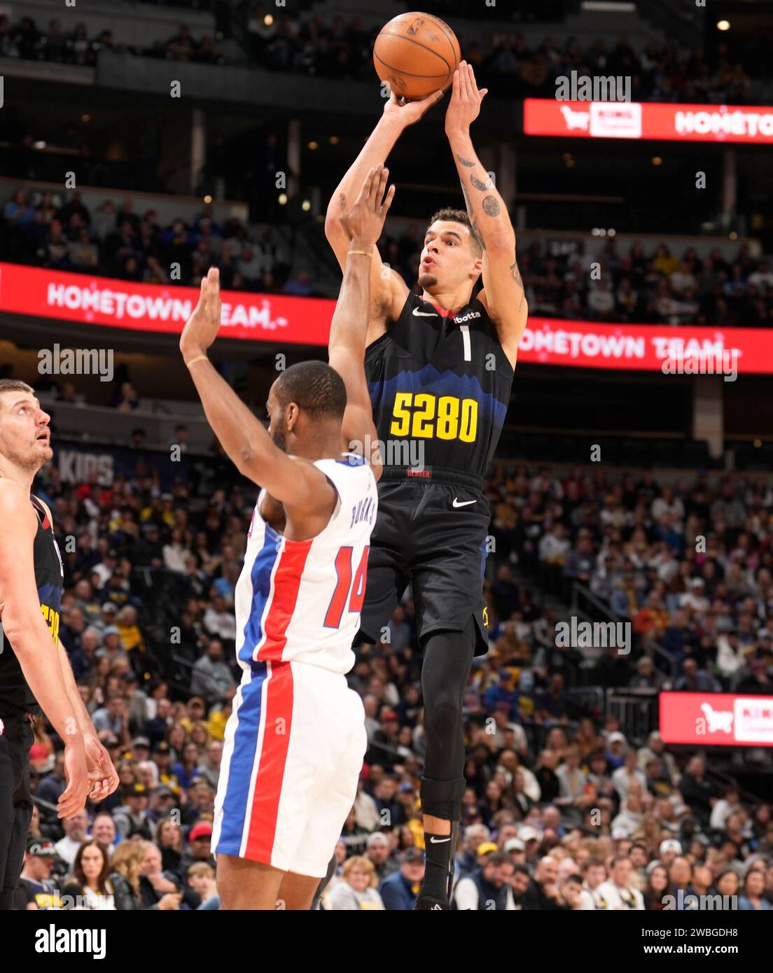 Denver Nuggets forward Michael Porter Jr. (1) shoots over Detroit ...