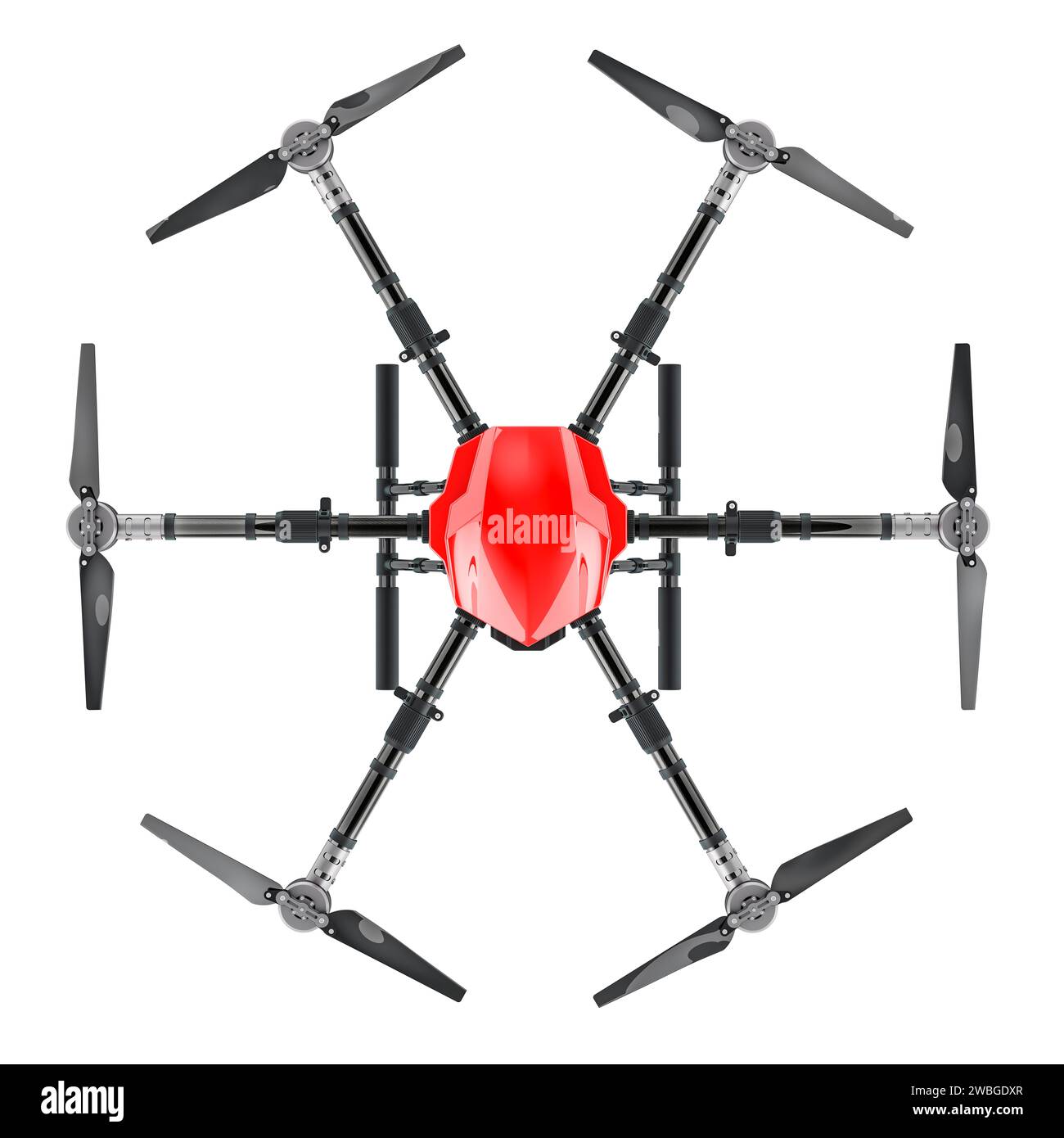Agricultural drone, top view. 3D rendering isolated on white background ...