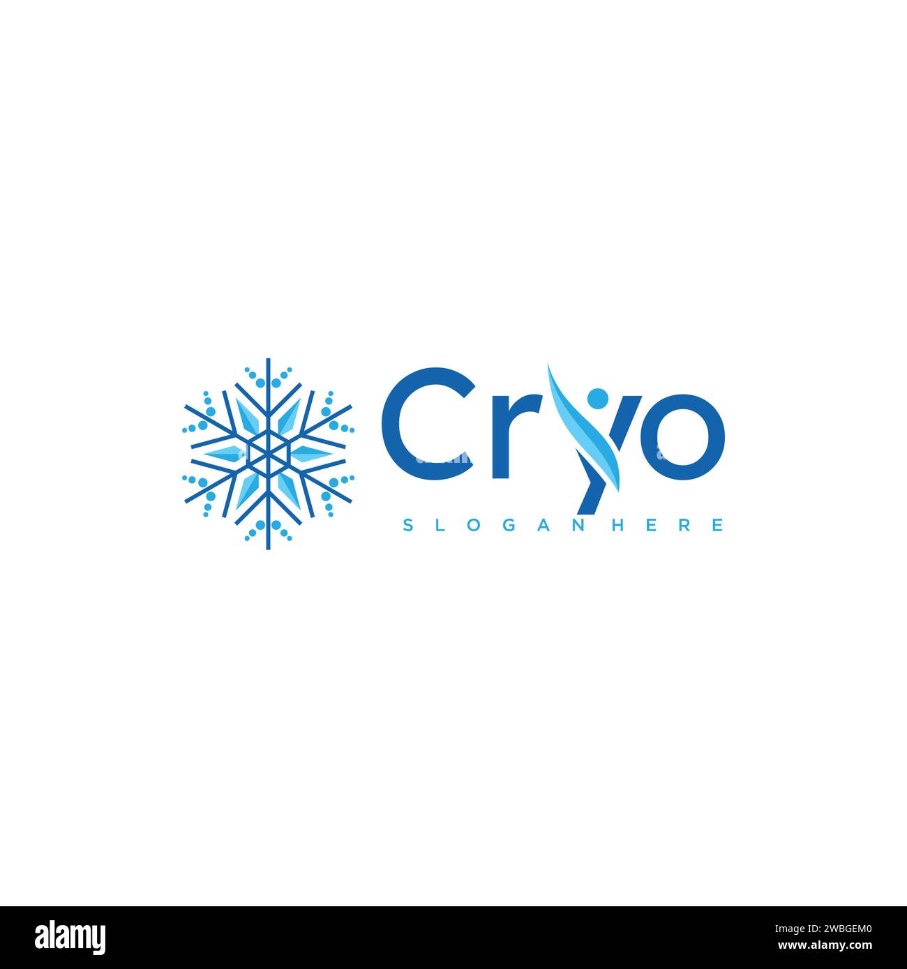 Vector logo design Snowflake sign for Cryotherapy. Vector illustration ...