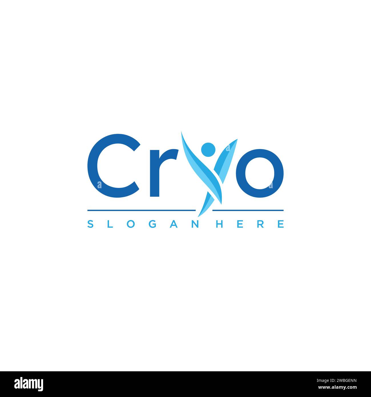 Typography letter Cryo vector logo design for Cryotherapy. Vector ...