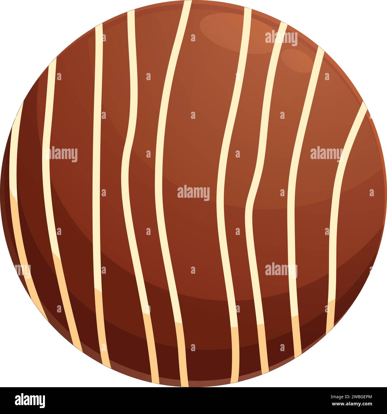 Milk striped ball icon cartoon vector. Candy sugar bakery. Choco bakery ...