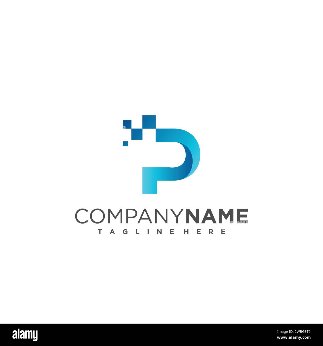 Modern and Minimal layered letter P logo vector template. Vector ...
