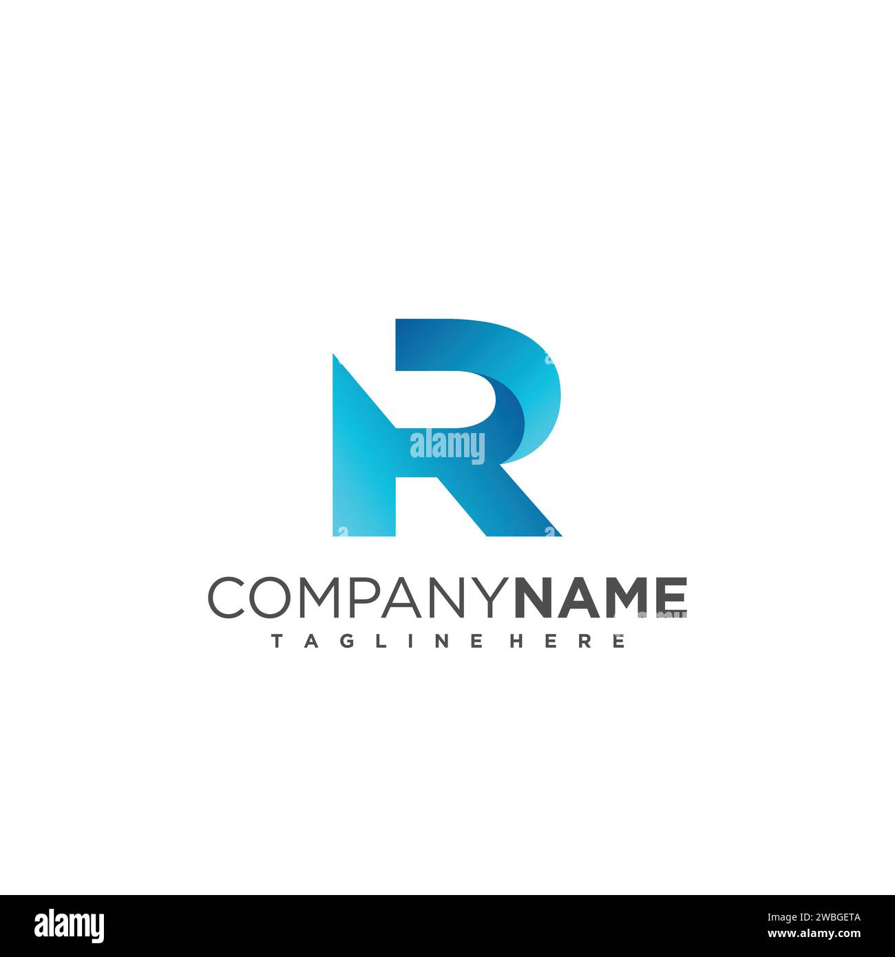 Modern and Minimal layered letter R logo vector template. Vector ...
