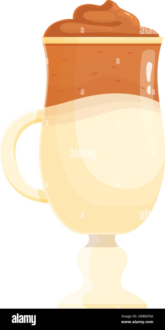 Mixed ice latte icon cartoon vector. Drink glass. Korean mug Stock ...