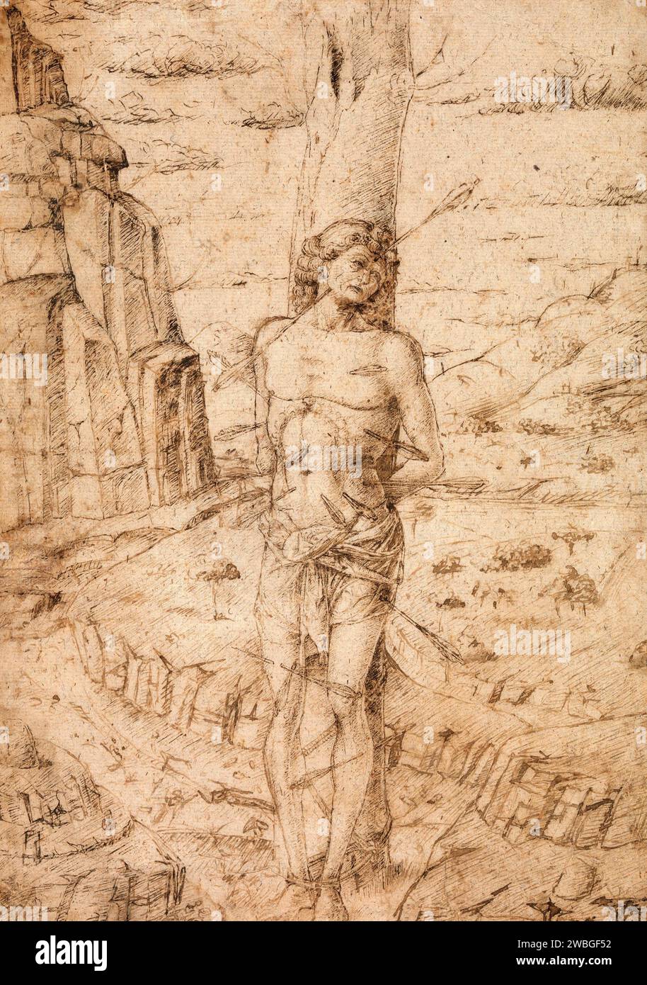 The Martyrdom of St Sebastian drawn by an unkown artist in the late ...