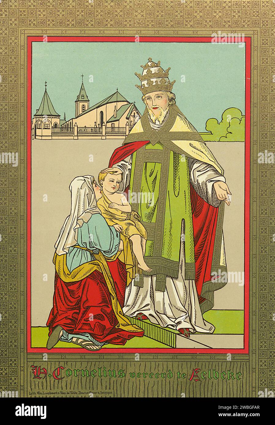 An 1920 illustration of Pope Cornelius who was pontiff from AD250-AD253 ...