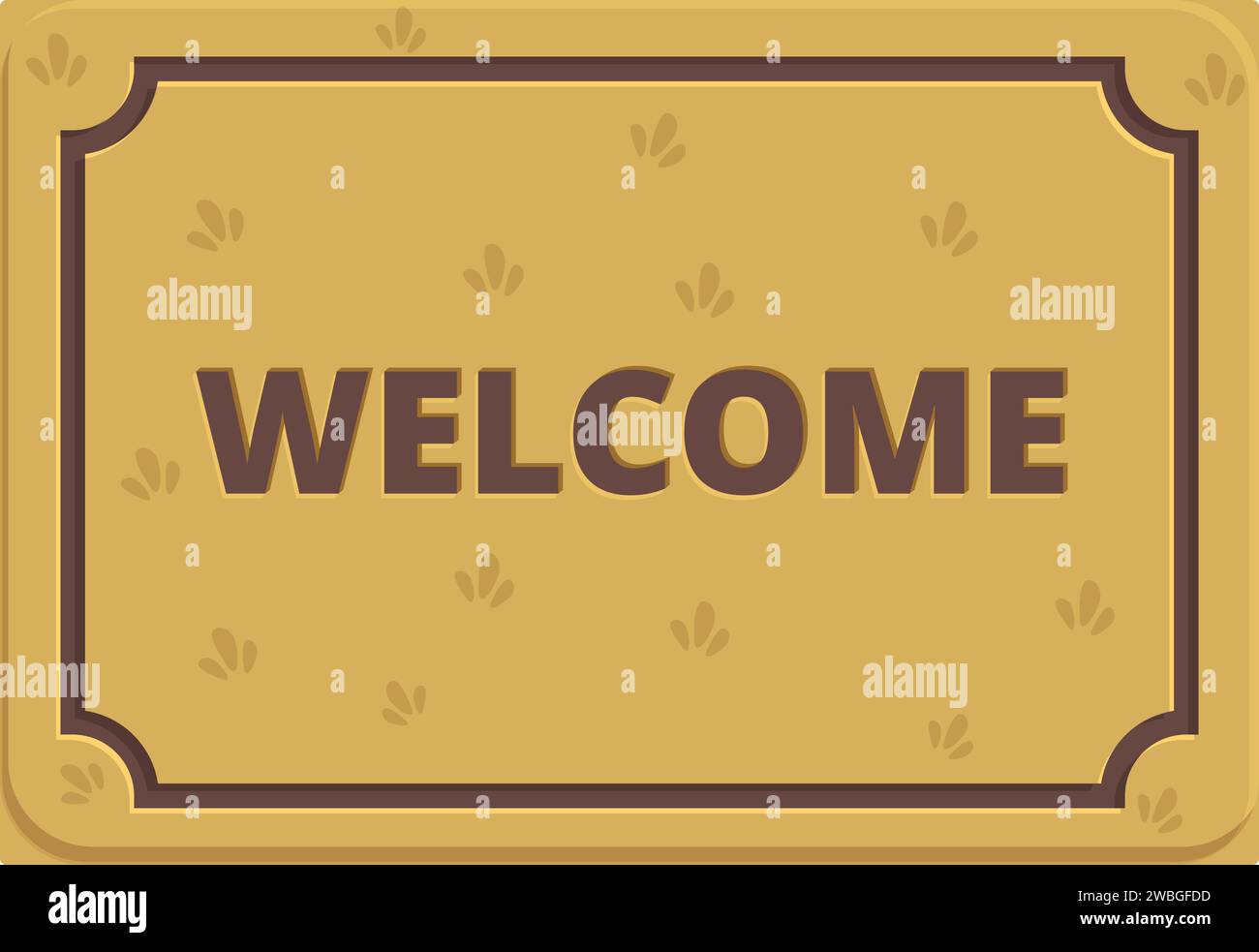 Welcome door mat icon cartoon vector. Wall front. House foot entrance ...