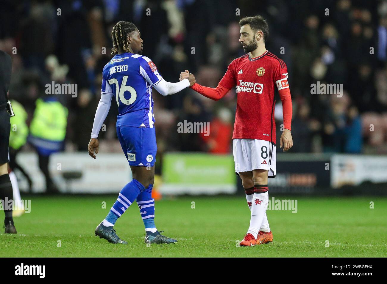 Wigan, UK. 08th Jan, 2024. Wigan Athletic midfielder Baba Adeeko (26 ...