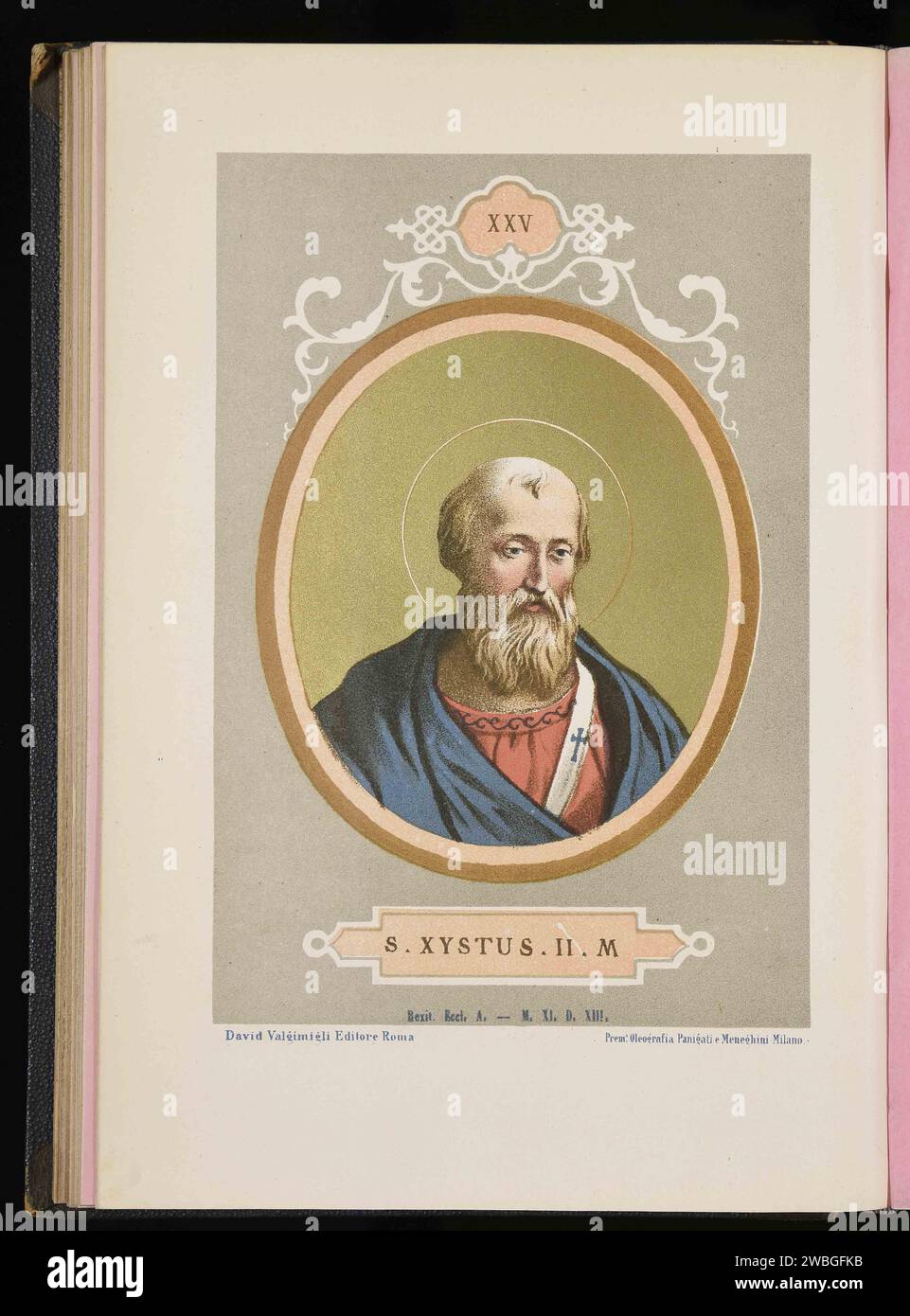 An 1879 engraving of Pope Sixtus II, who was was pontiff from AD257 to ...