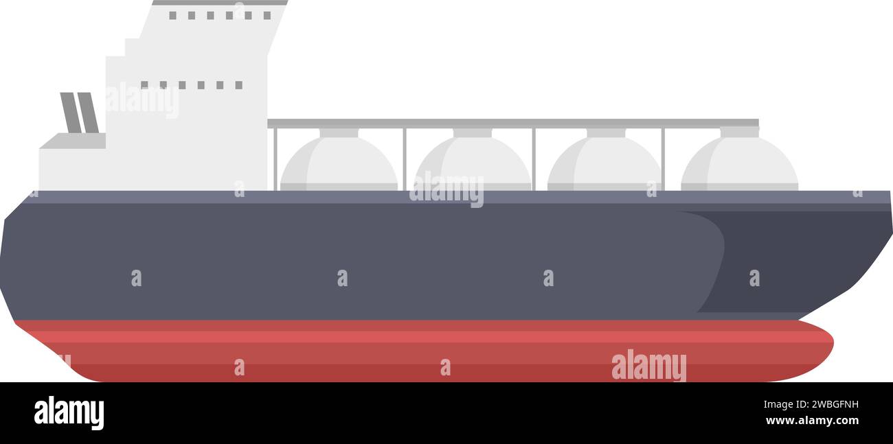 Small gas carrier ship icon cartoon vector. Fuel tank. Petrol sea ...