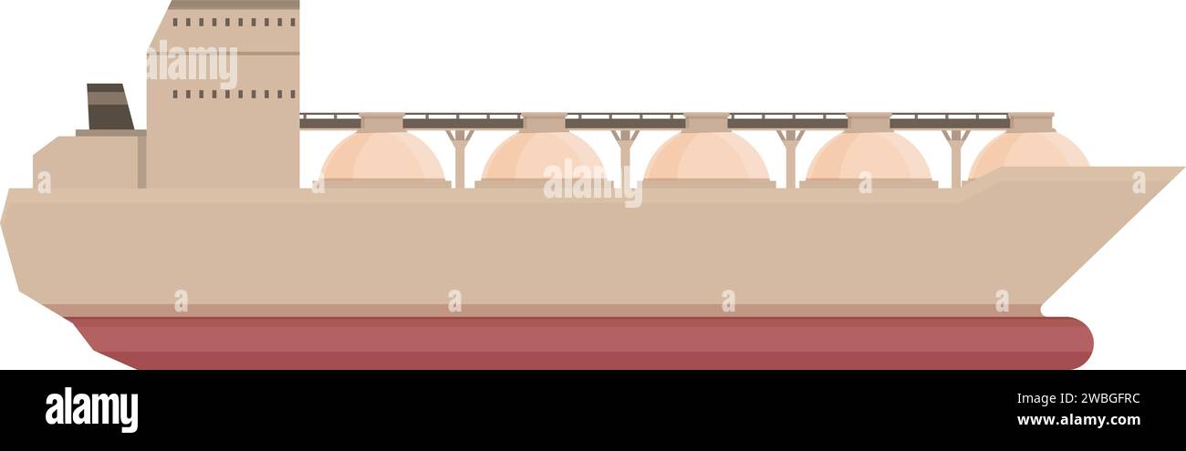Modern gas carrier ship icon cartoon vector. Sea vessel. Crude tech ...