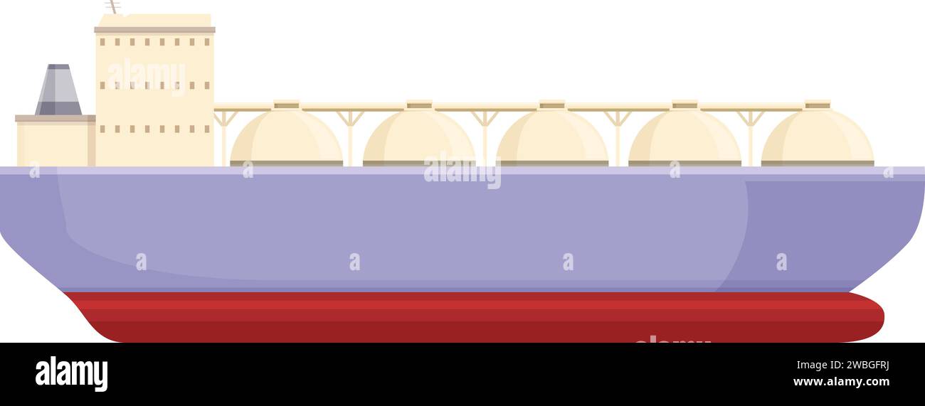Power tech gas carrier icon cartoon vector. Marine ship. Transport ...