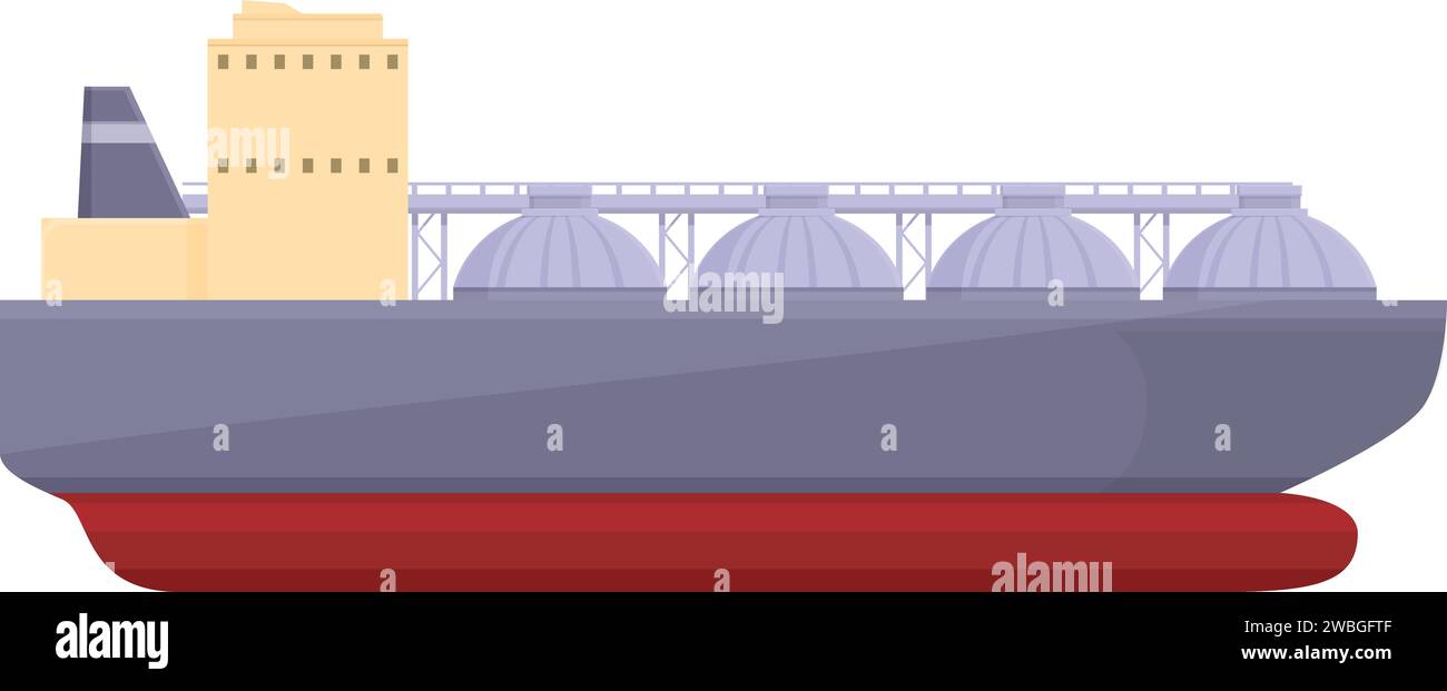 Tech carrier vessel icon cartoon vector. Gas ship. Cargo port container ...