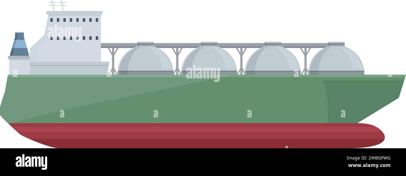 Green color vessel icon cartoon vector. Power tech. Crude cargo port ...