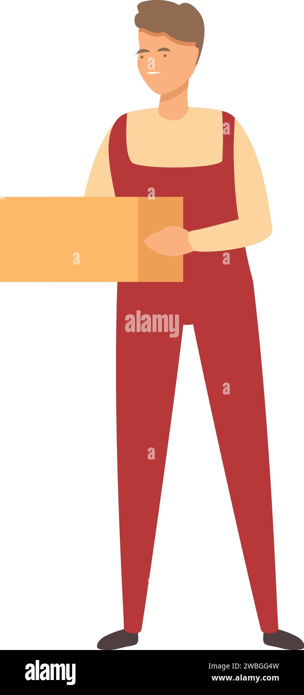 Storekeeper icon cartoon vector. Wood house supplier. Manager person ...