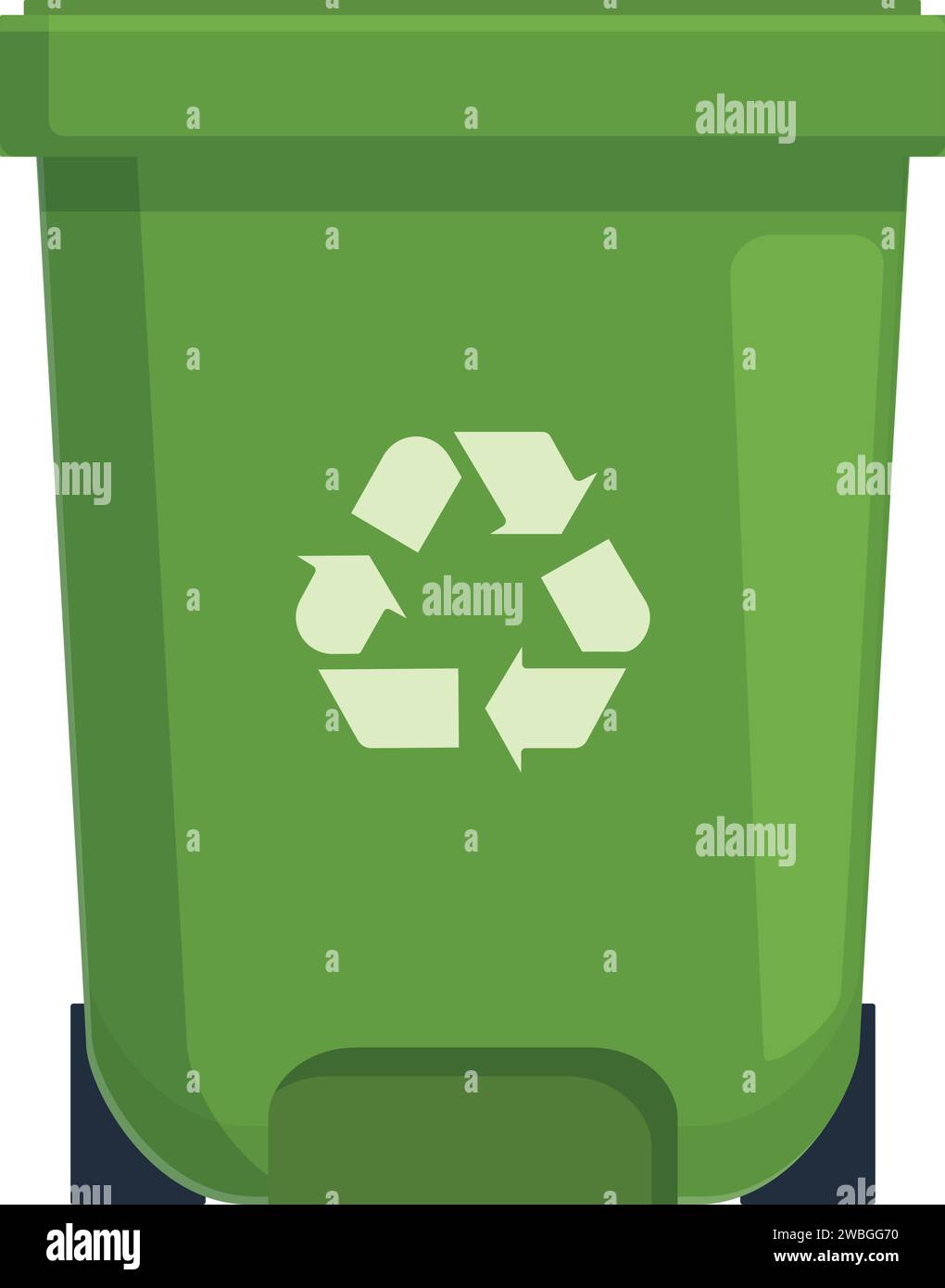 Green waster sorting cart icon cartoon vector. Plastic garbage. Power ...