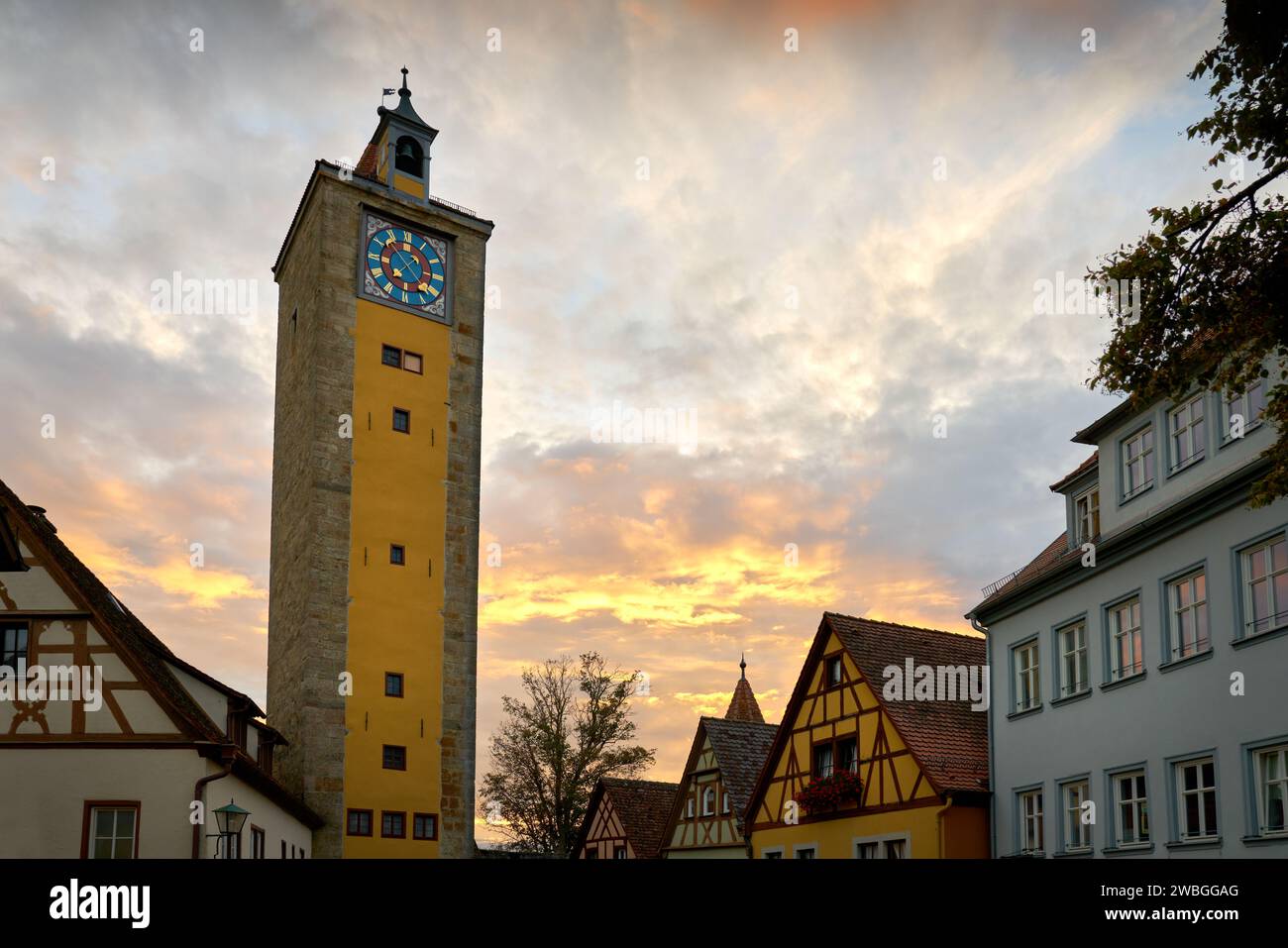 Old clock tower in rothenburg hi-res stock photography and images - Alamy