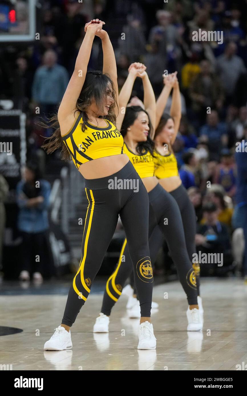 Golden State Warriors dance team members perform during an NBA ...